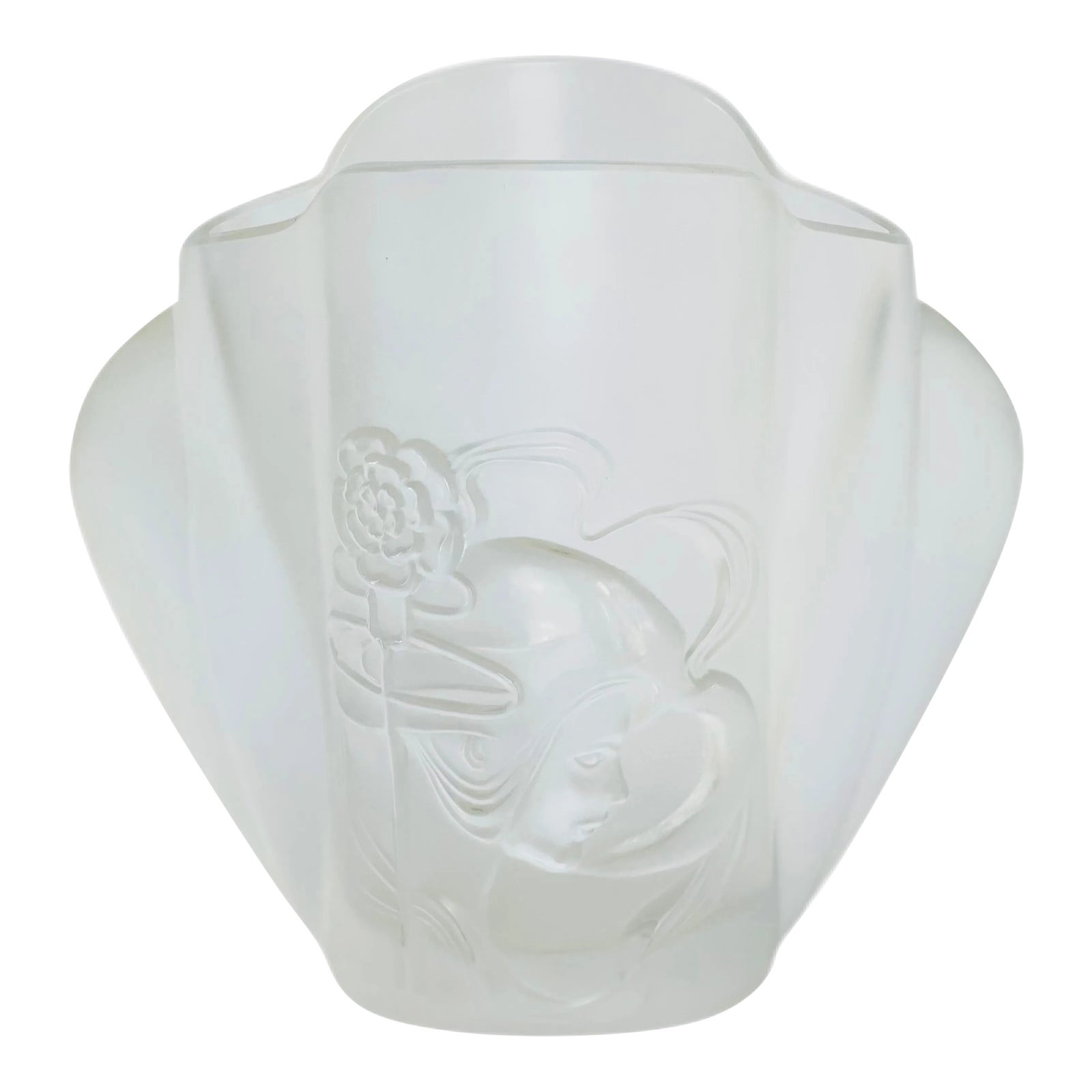 1980s Art Deco Mario Cioni Crystal Woman Vase | Chairish