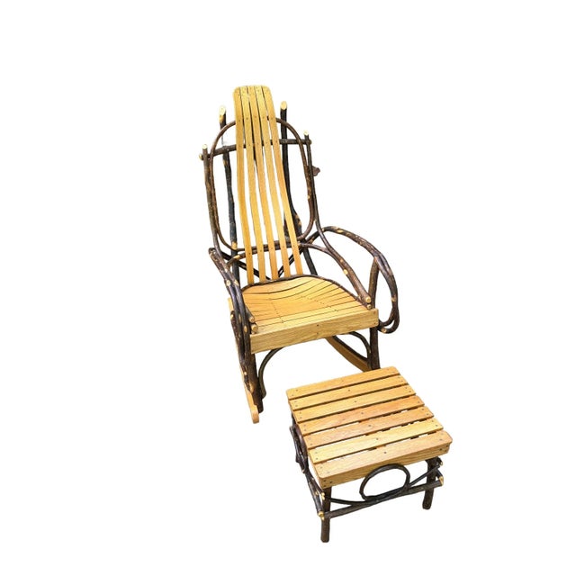 1990s Amish Folk Art Handcrafted Adirondack Bentwood Hickory and Oak ...