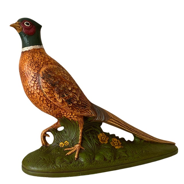 Vintage Artist Signed Hand-Painted Ringneck Pheasant Statues- a Pair ...