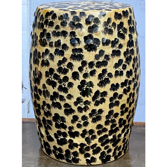 Hollywood Regency Style Ceramic Leopard Garden Stool. / Side Table ...