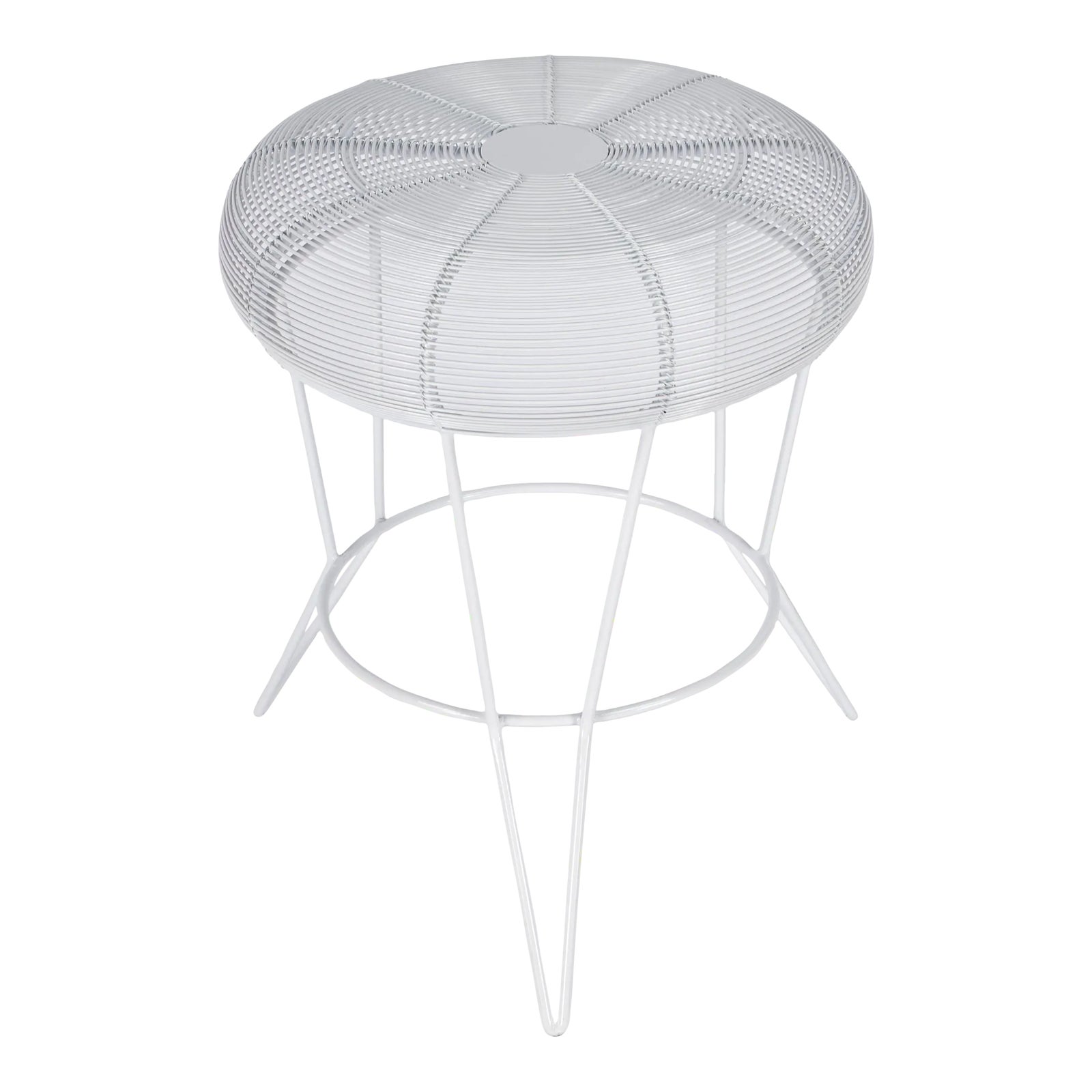 Allen Decorative Wire Accent Table, White | Chairish
