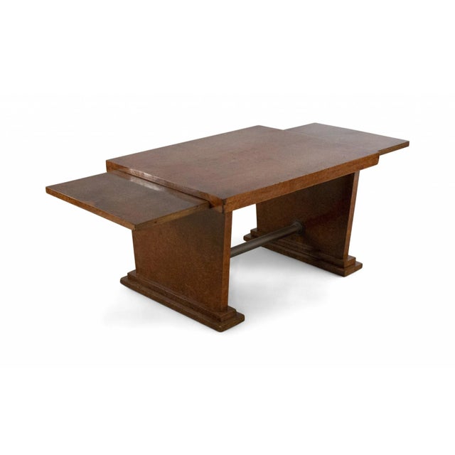 Art Deco Style Burl Wood Two Level Coffee Table | Chairish