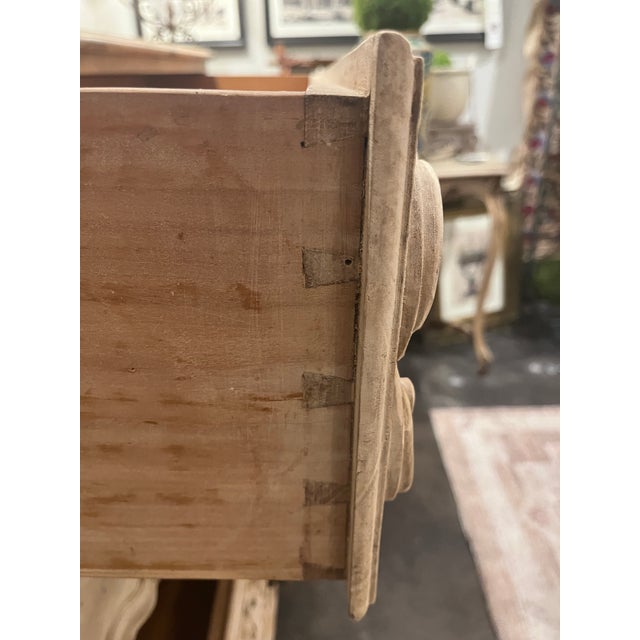 19th Century Carved Bleached French 3 Drawer Chest | Chairish