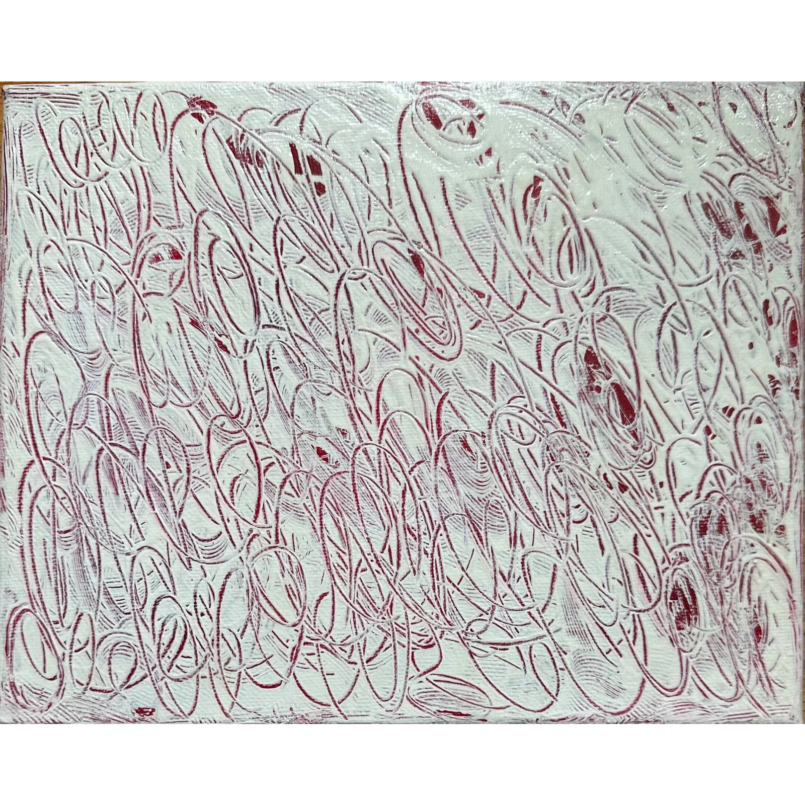 Erin Simon Original Abstract Painting “Twist” (In White and Red) Canvas ...