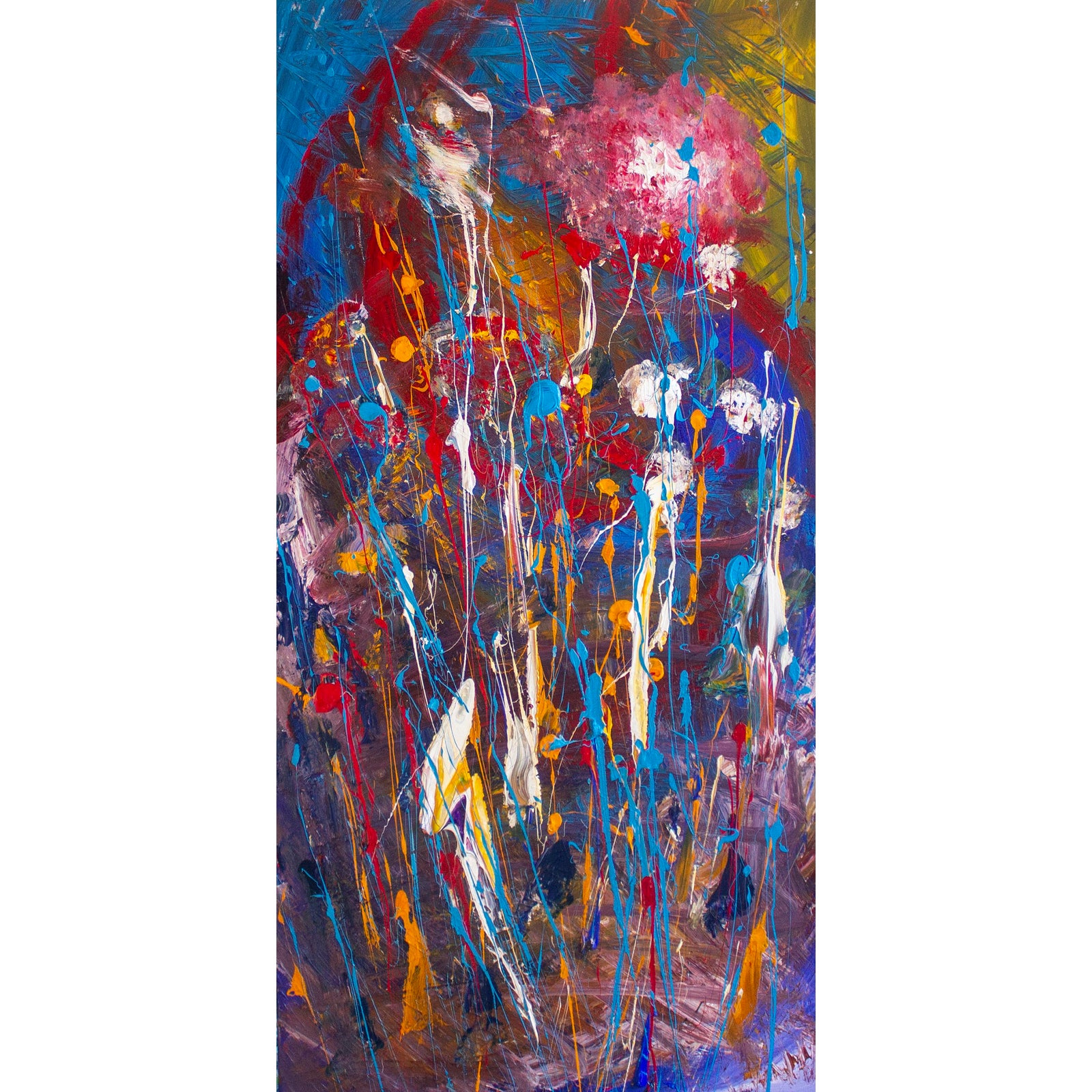 “Pink Moon – Abstract Expressionism” 24 X 48 In., Acrylics on Canvas ...