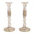 Pair of Moser Hand Blown Crystal Candlesticks with Enamel and Gilt ...