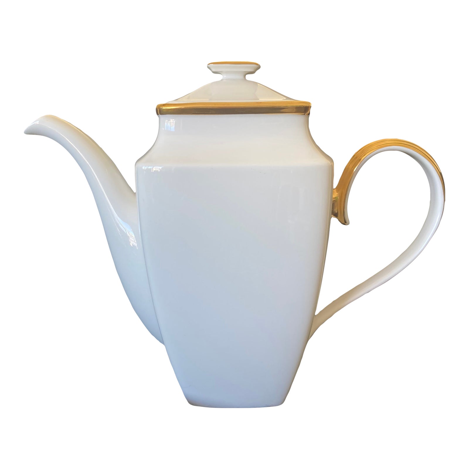 Lenox Eternal White Dimension II Collection Coffee Pot With Lid | Chairish