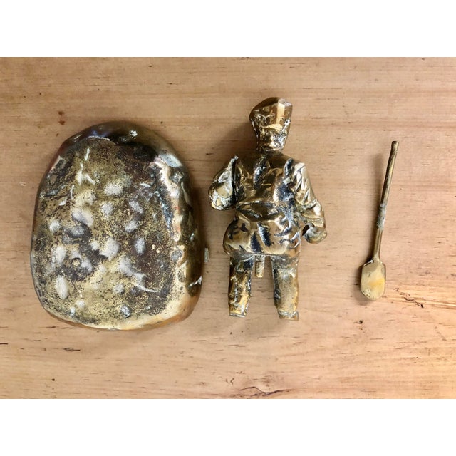 Vintage Brass Man in Coracle Rowing Boat | Chairish