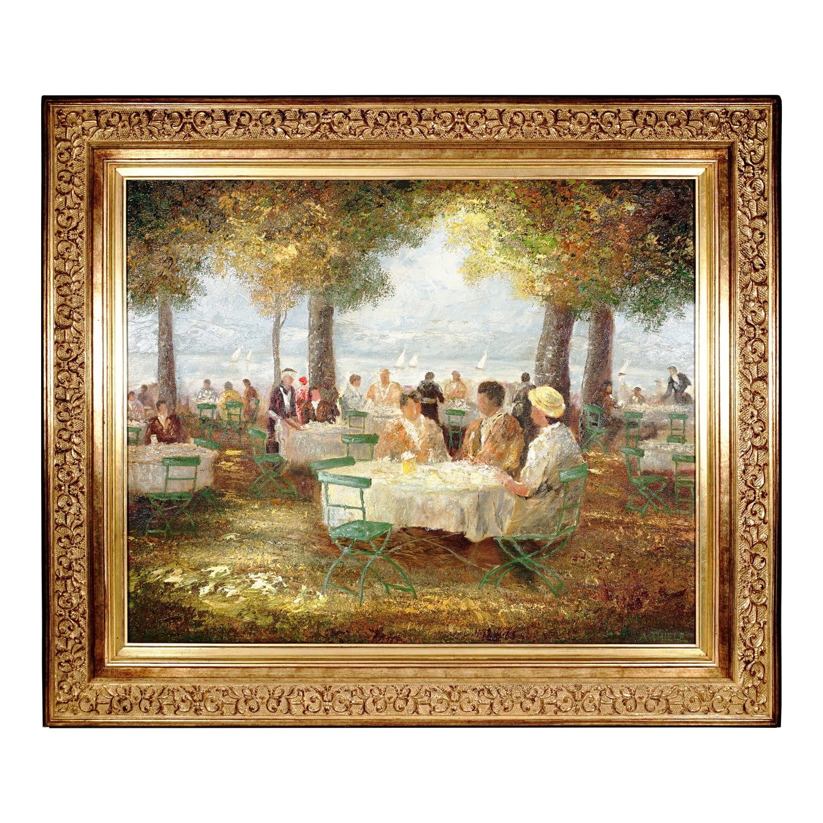 Late 20th Century Alexander Thiele German Beer Garden Café Over the ...