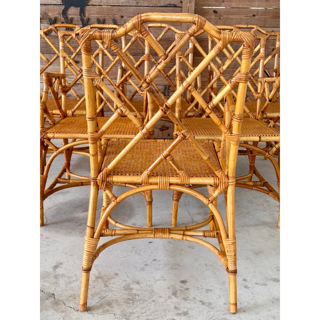 Mid-20th Century Italian Restored Refinished Rattan Cane Chippendale ...
