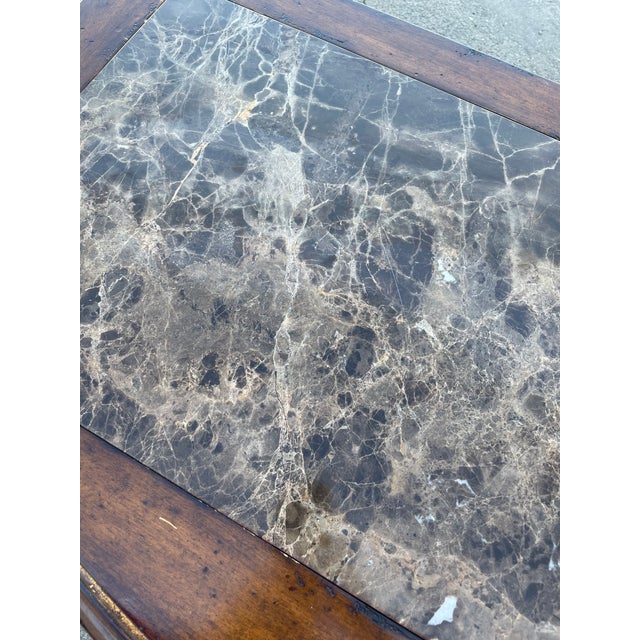 Marge Carson 3 Drawer Marble Inlay Top Brass Handles Chest Dresser ...