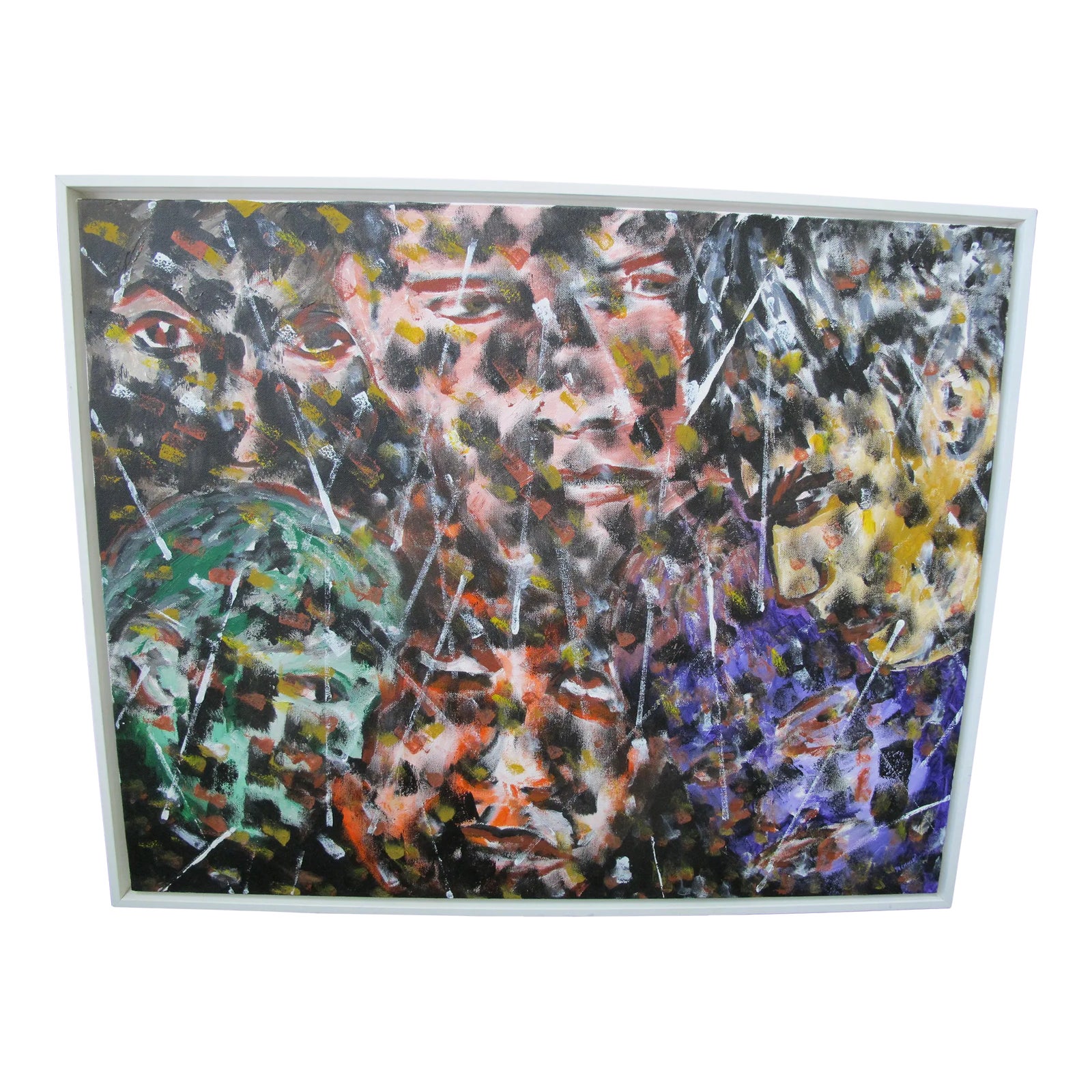 Michael Yachnik Oregon Modern Art Acrylic Six Guys on an Angry Corner ...