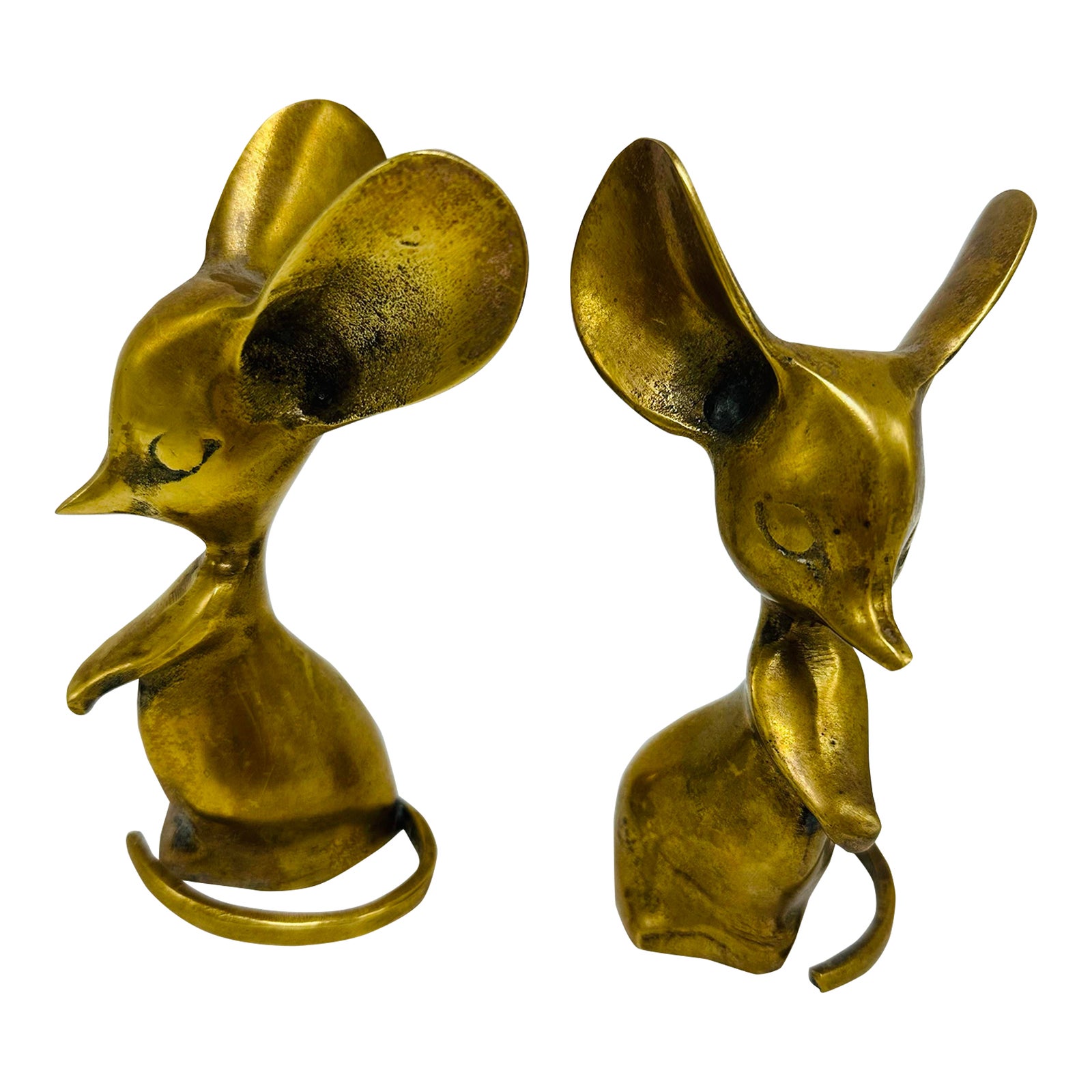 Vintage Brass Mice, a Pair | Chairish