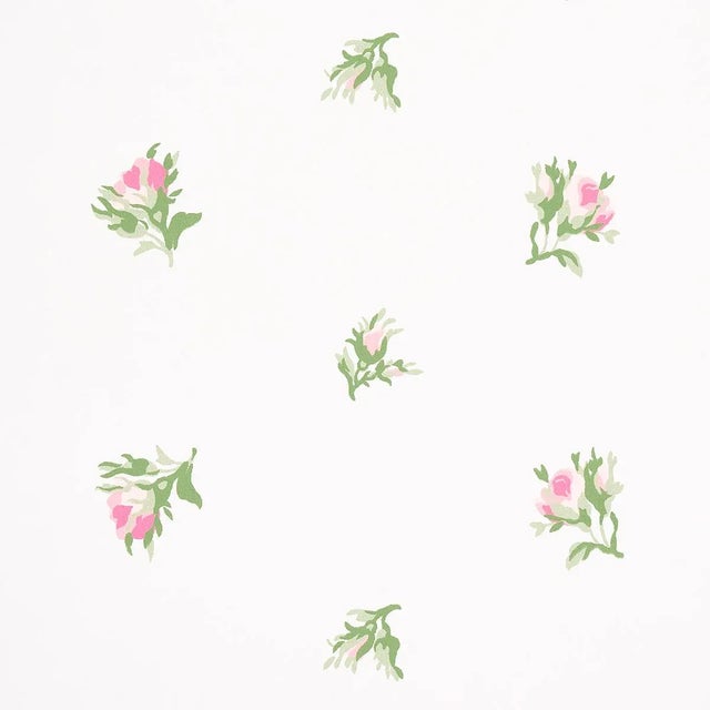 Sample - Schumacher Margie Floral Wallpaper in Rose | Chairish