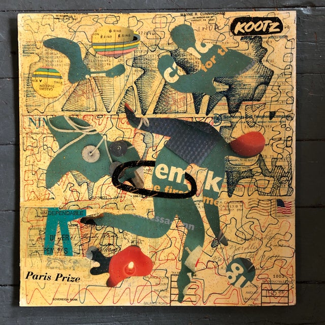 Original Contemporary Wayne Cunningham Abstract Ink Drawing/Collage ...