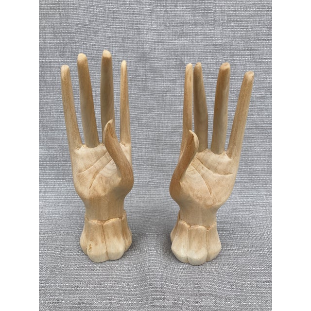 Vintage Wooden Hand Forms a Pair | Chairish