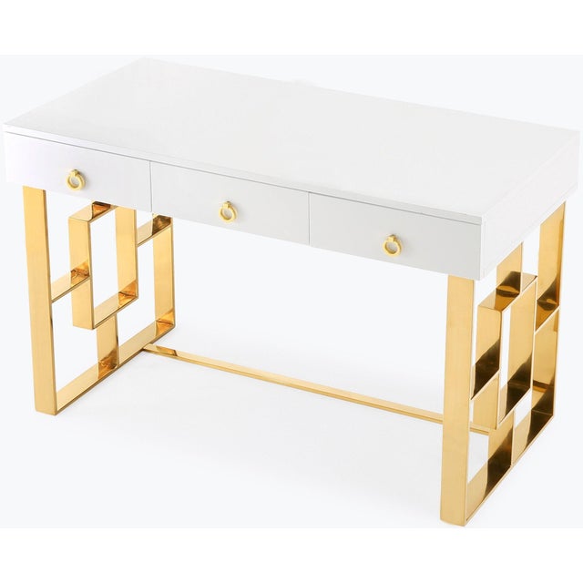 Audrey White Lacquer Desk | Chairish