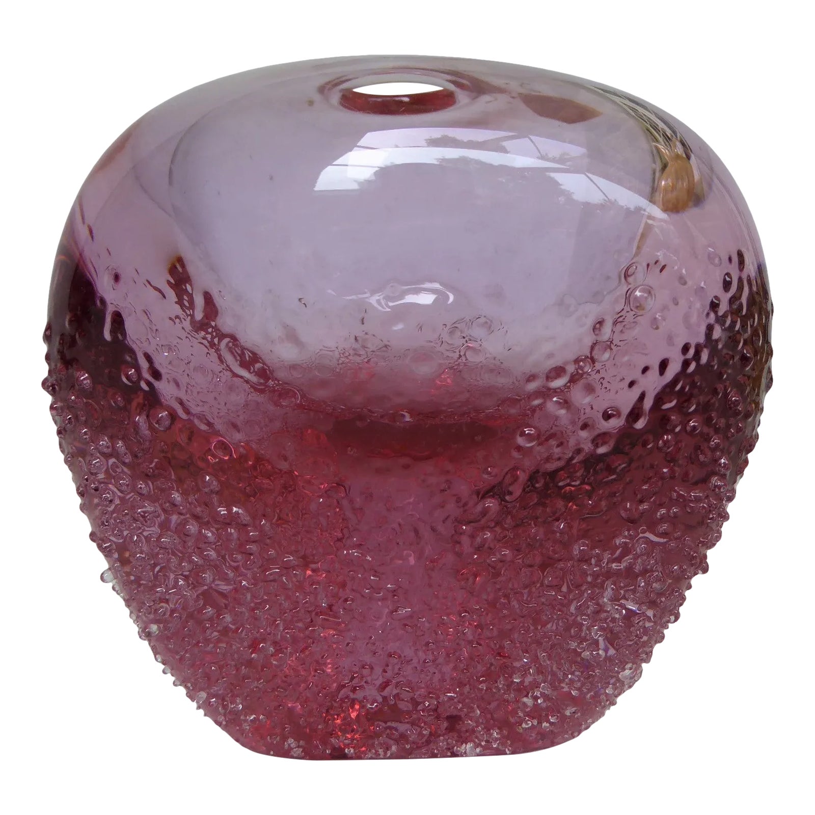 1970s Pink Colored Crystal Textured Bud Vase Zeleznobrodské Sklo ...