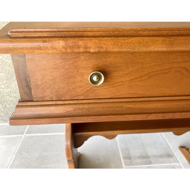 Mid 20th-Century Solid Maple Wood Schoolmaster’s Slant Top Trestle Base ...