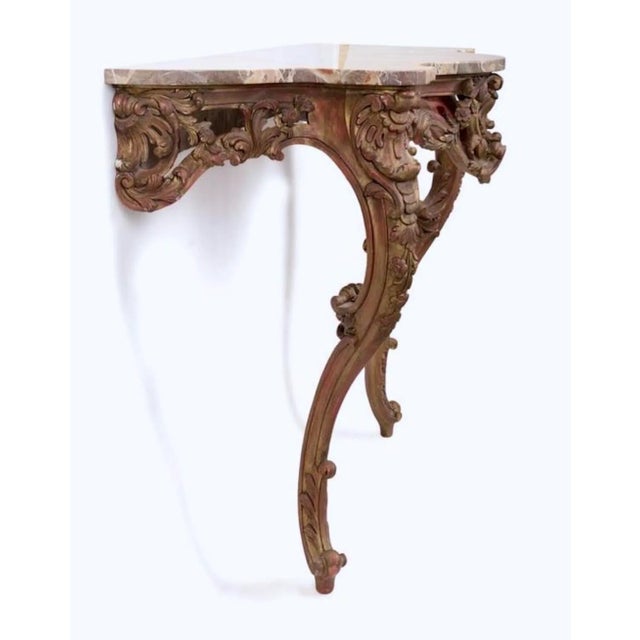 Antique Italian Rococo Marble Wall Console | Chairish