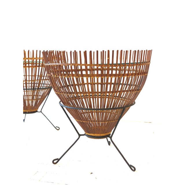 Vintage Thai Bamboo Fish Basket Table | Chairish