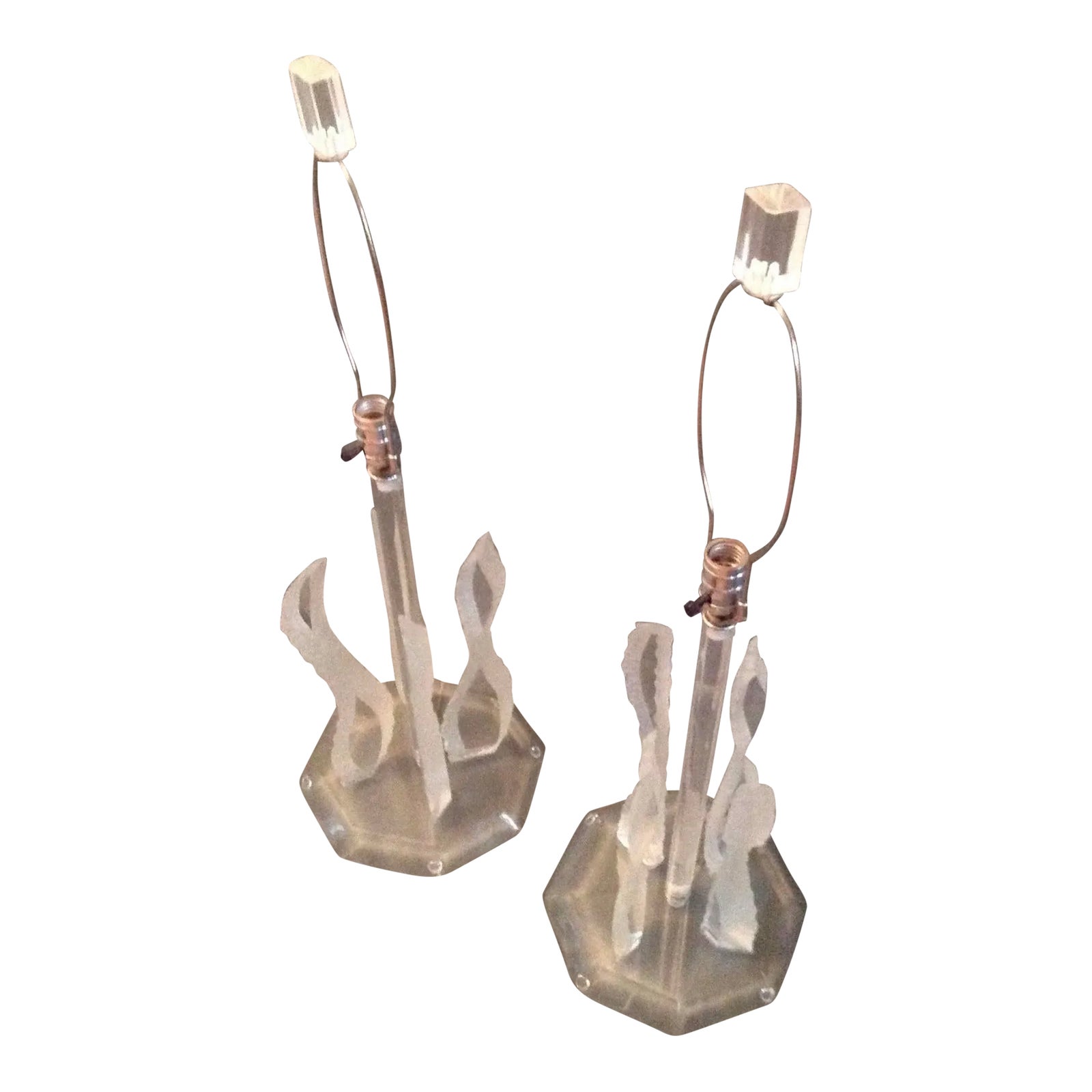 1970’s Glacier Arctic Iceberg Table Lamp - a Pair | Chairish