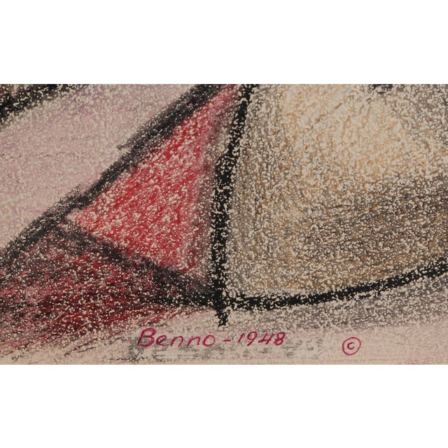 Benjamin G. Benno Head, Modern Cubist Drawing by Benjamin Benno 1948 ...