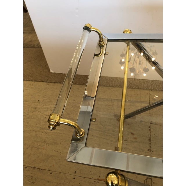 Steel Brass & Glass Tray Table on Stand | Chairish