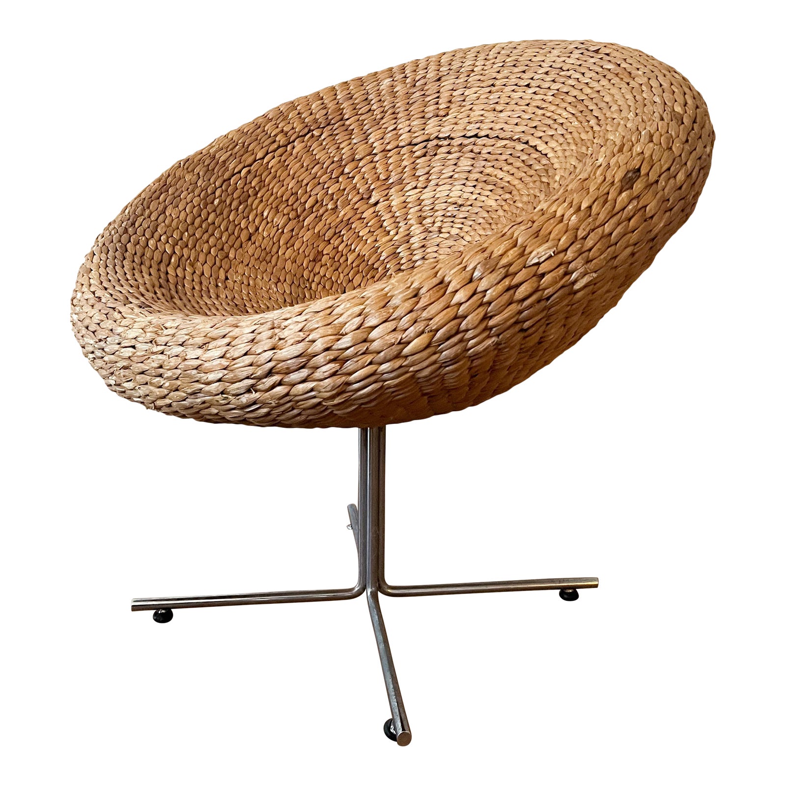 1960s Space Age Wicker Pod Chair | Chairish
