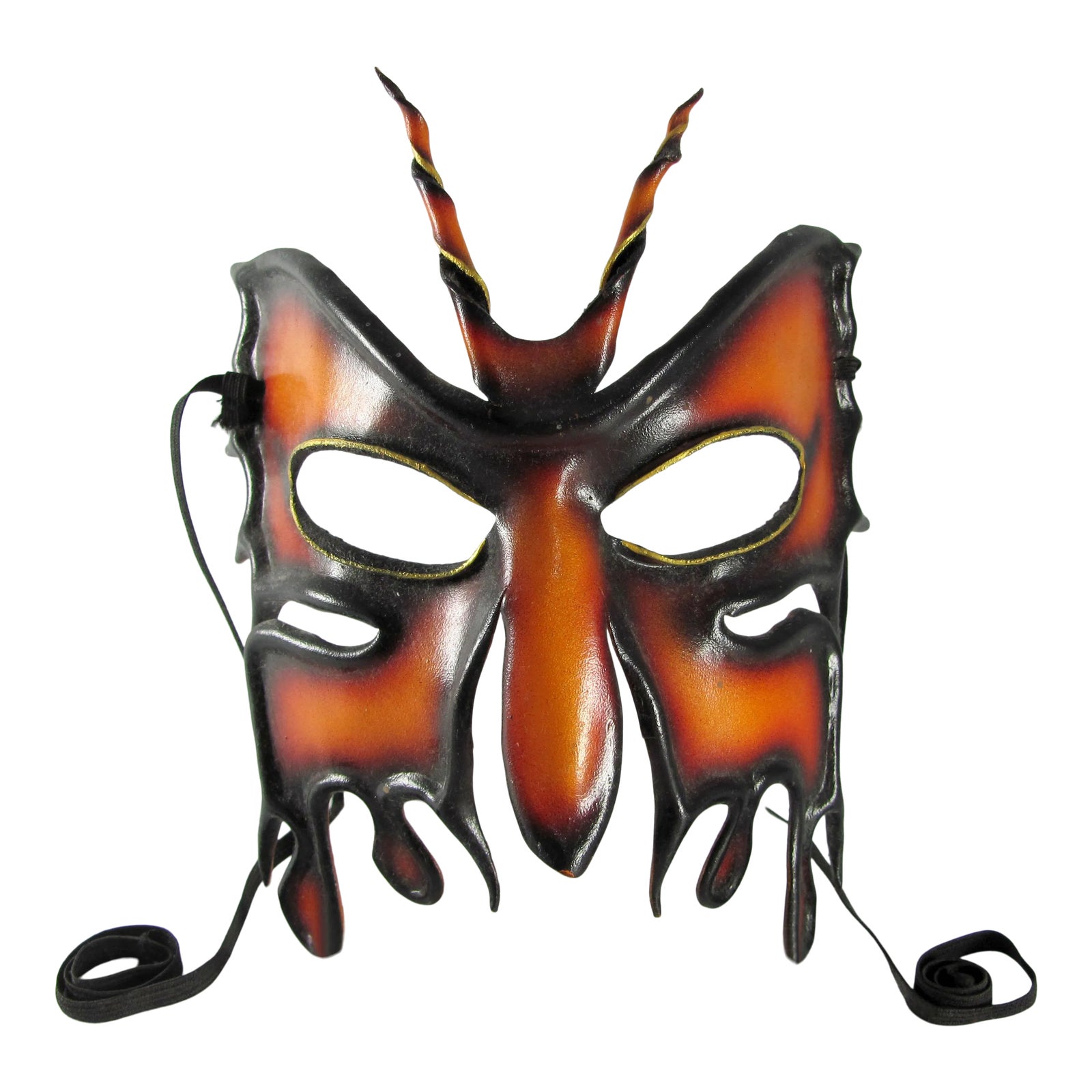 Vintage Handmade Leather Masquerade Fantasy Mardi Gras Horned Moth ...