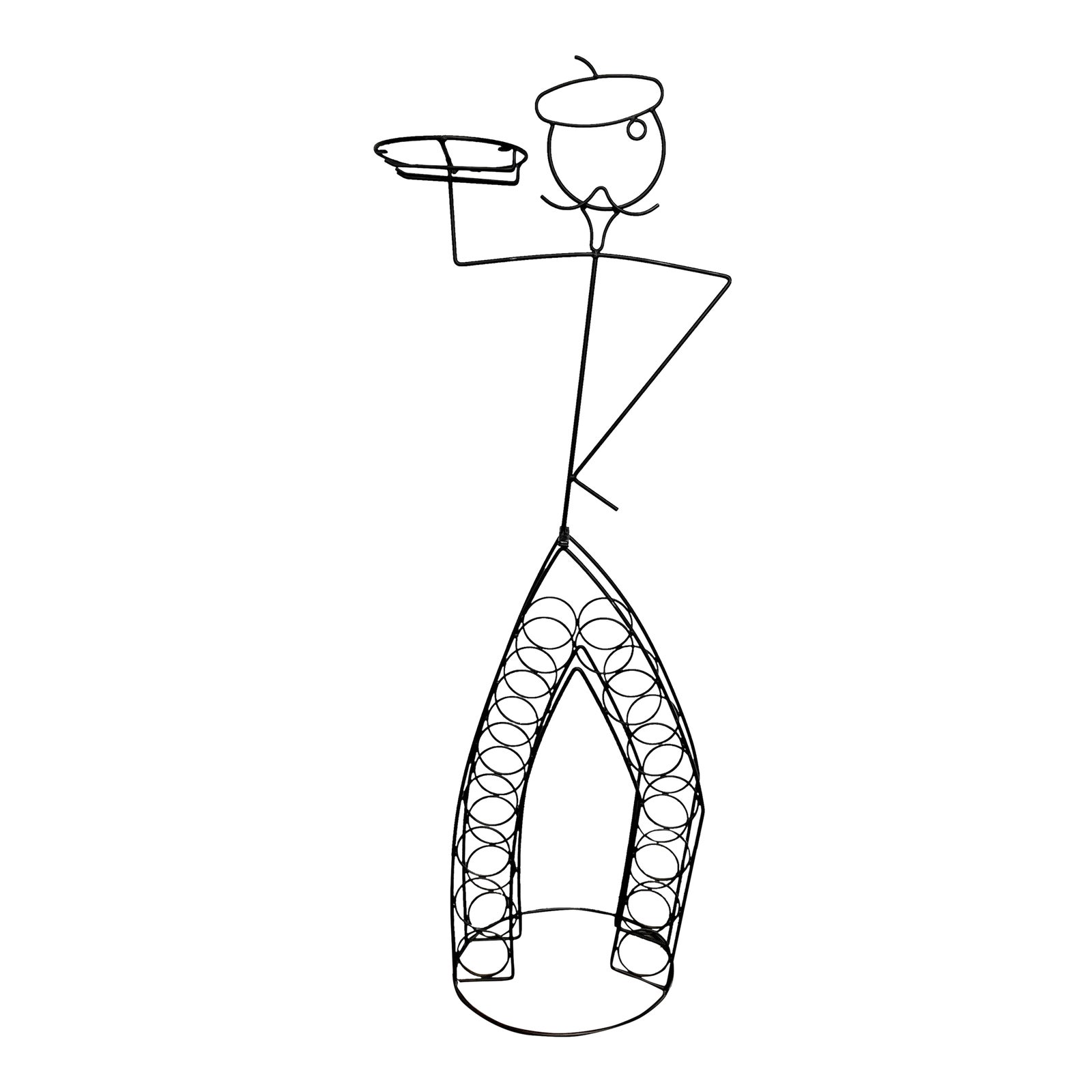 Vintage John Risley- Style Frenchman Figure Wire Wine Rack | Chairish