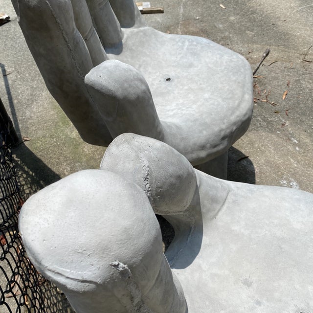 1990s Substantial Sculptural Concrete Hand Chairs - a Pair | Chairish