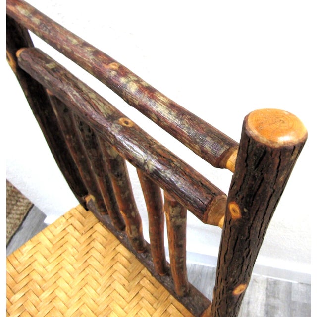 1950s Primitive Wood With Cane Woven Seat Counter Stool | Chairish
