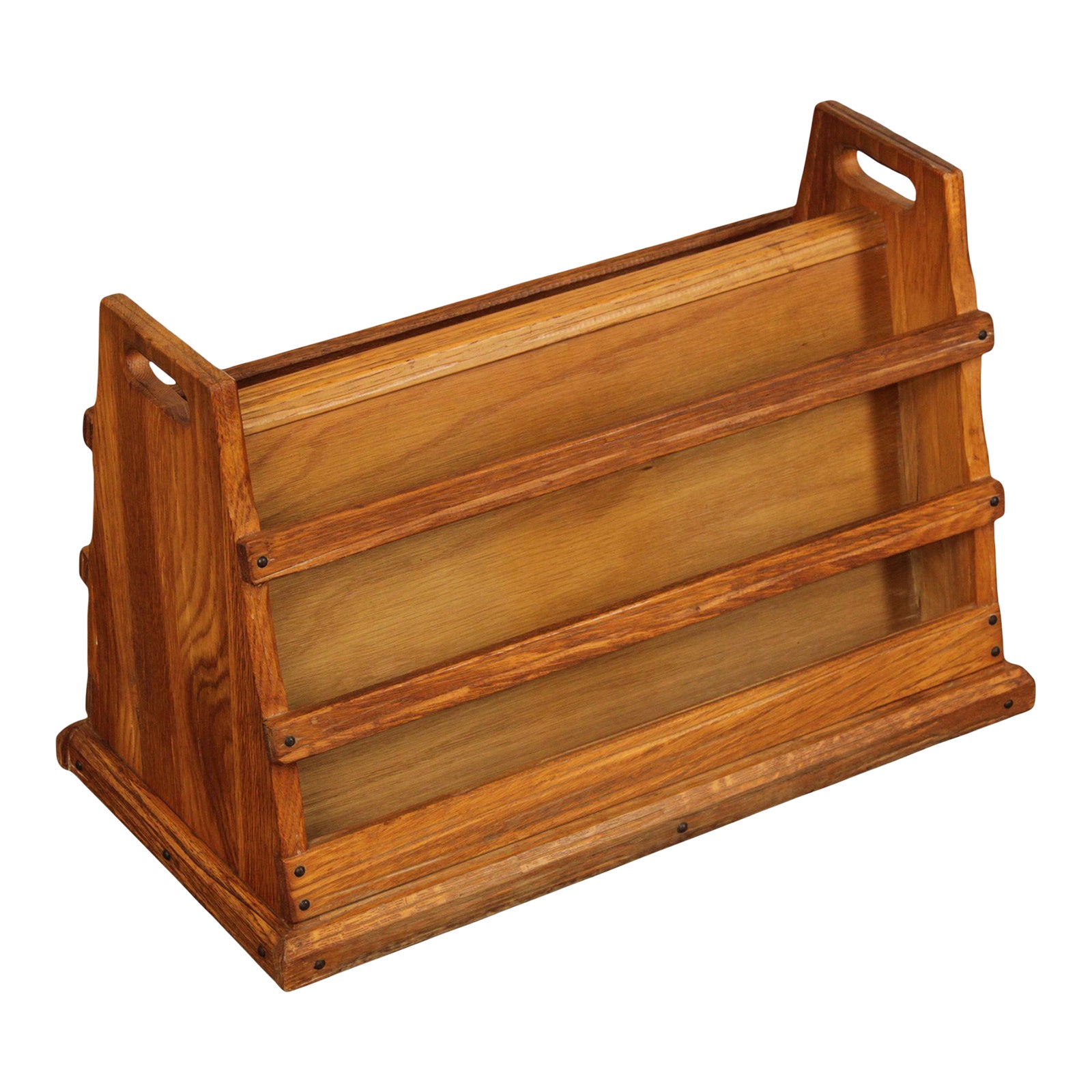 Brandt Ranch Oak Vintage Magazine Stand | Chairish