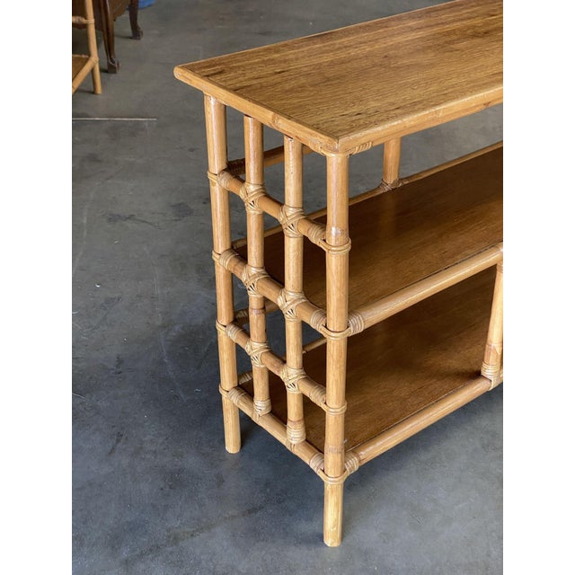 Restored Three-Tier Ladder Sides BookShelf Console Table W/ Mahogany ...