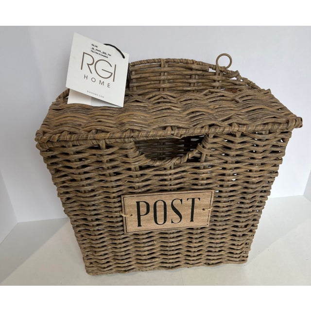 Vintage Wicker Post Hanging Basket | Chairish