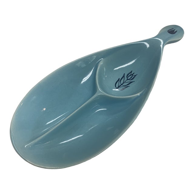 Mid Century Three Section Pottery Dish | Chairish