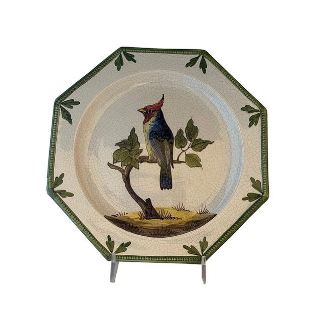 Mid 20th Century Meiselman Set of 5 Italian Crackleware Octagonal Bird ...