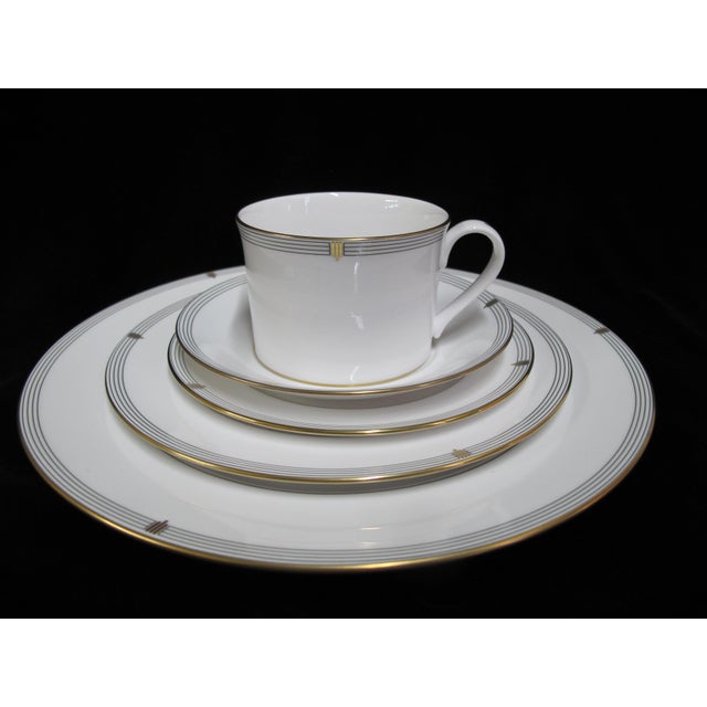 Spode Gold Gilt Art Deco Opera Pattern Fine Bone China 5pc Dinner Plate ...