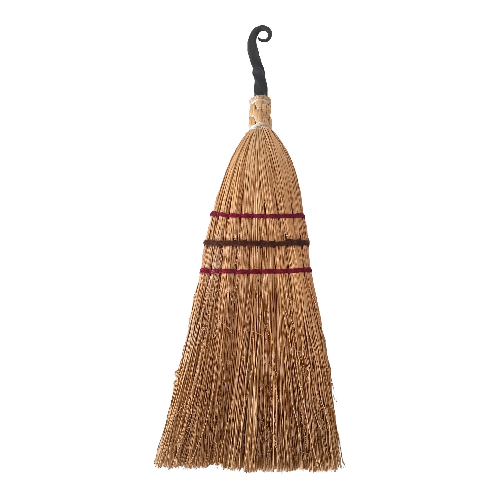 Antique Victorian Hearth Whisk Broom With Hand Forged Iron Hook Handle ...