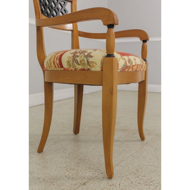 Set of 4 Regency Style Armchairs W. Chinoiserie Upholstery | Chairish