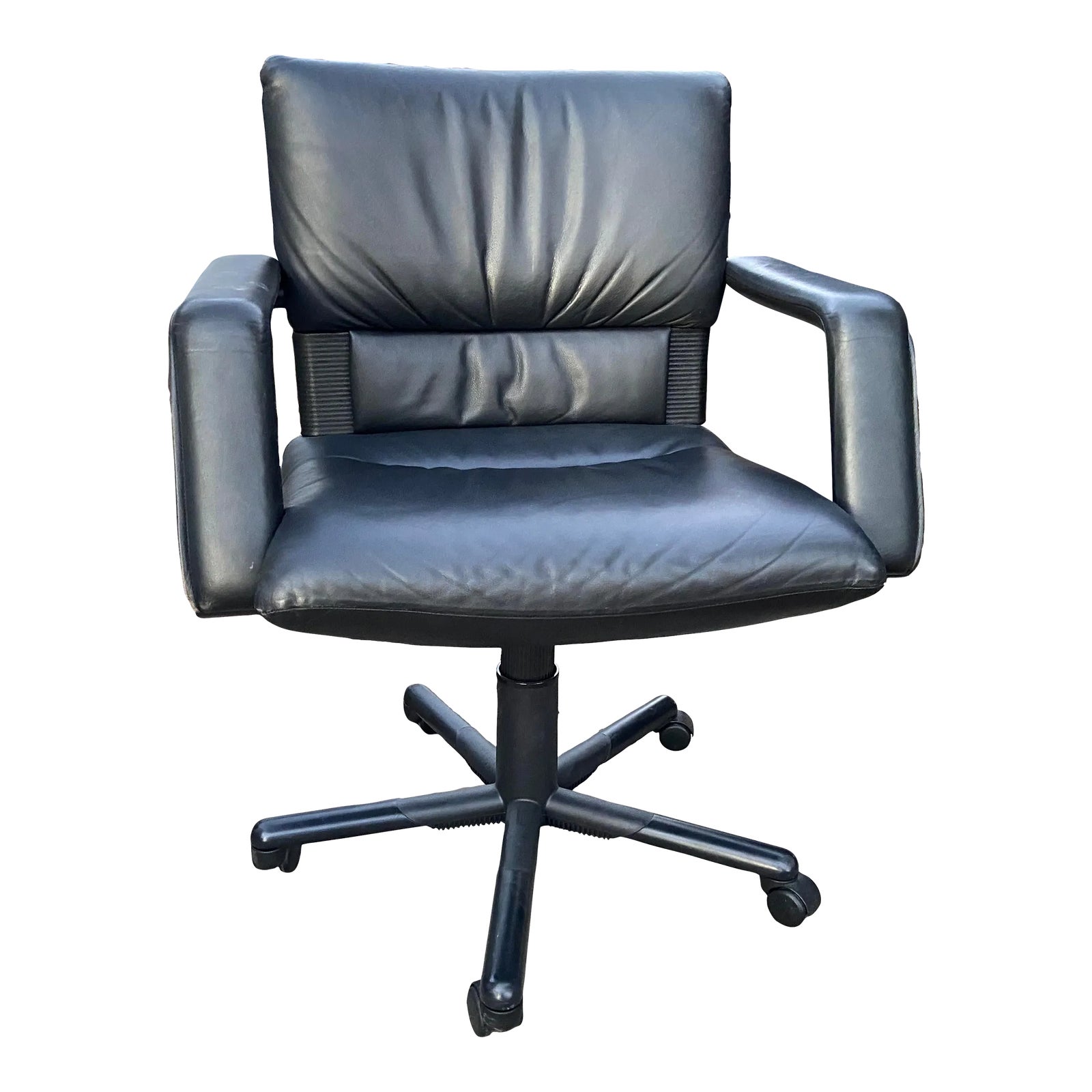 Vintage Mario Bellini Leather Swivel Chair for Vitra | Chairish