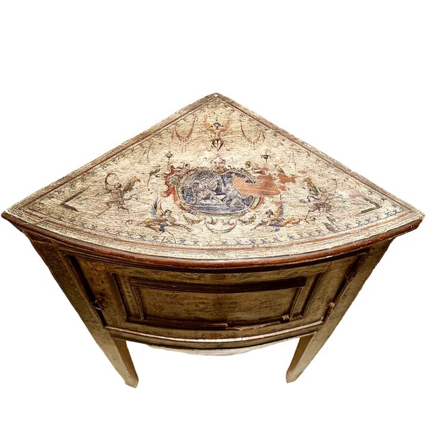 Italian Venetian Corner Cabinet | Chairish