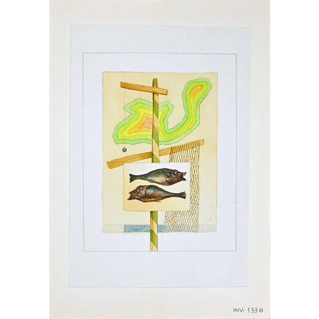 Leo Guida, Les Poissons, Watercolor, 1970s | Chairish