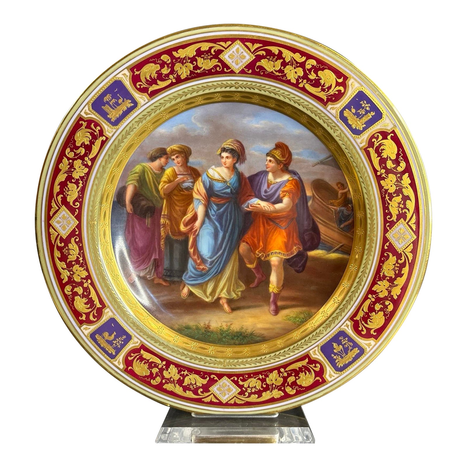 Antique Royal Vienna Porcelain Plate. Greek Mythology. Austria, Circa ...