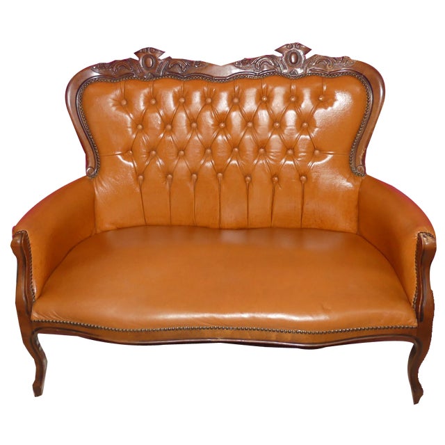 Leather chippendale sofa store