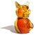 Vintage Seguso Murano Sommerso Red Yellow Orange Italian Art Glass Owl ...