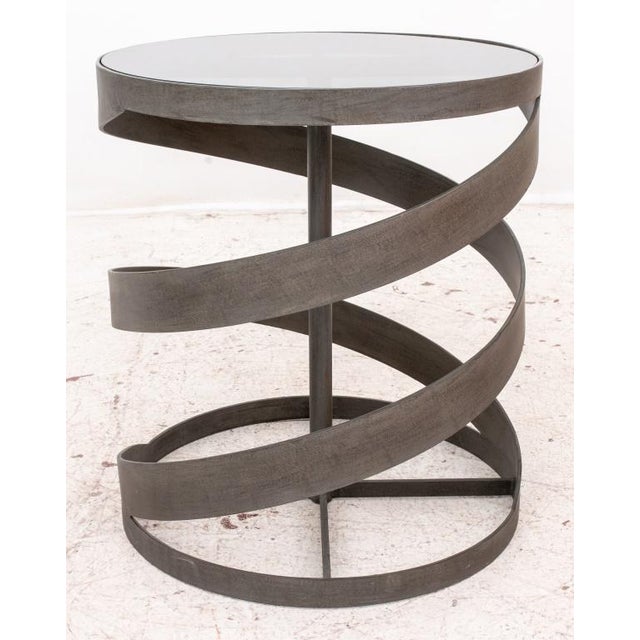 Industrial Style Metal Spiral Side Table | Chairish