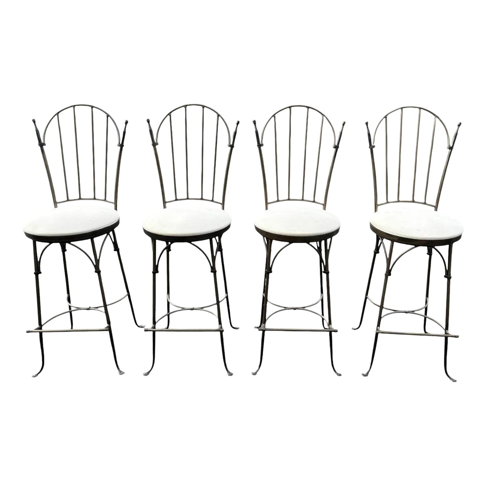 Late 20th Century Charleston Forge Wrought Iron Swivel Counter Bar ...