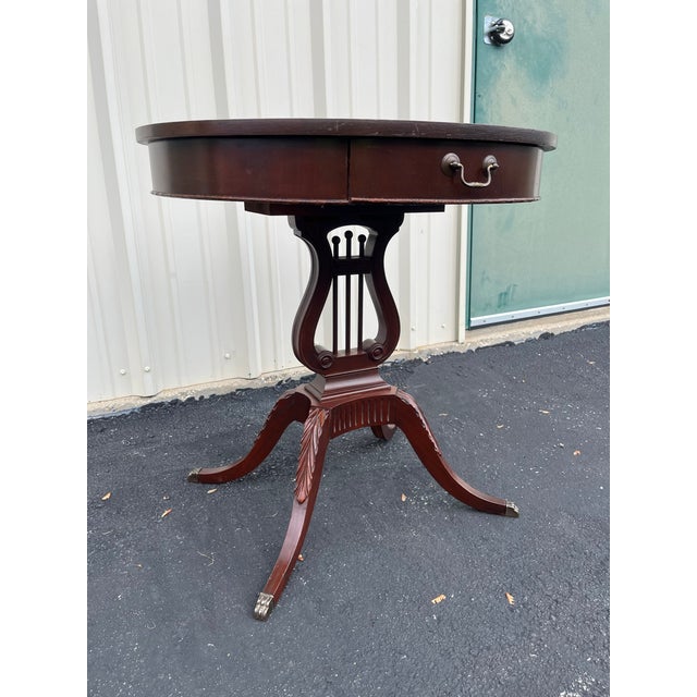 Early 20th Century Antique Mersman Mahogany Single Drawer Lyre Side ...